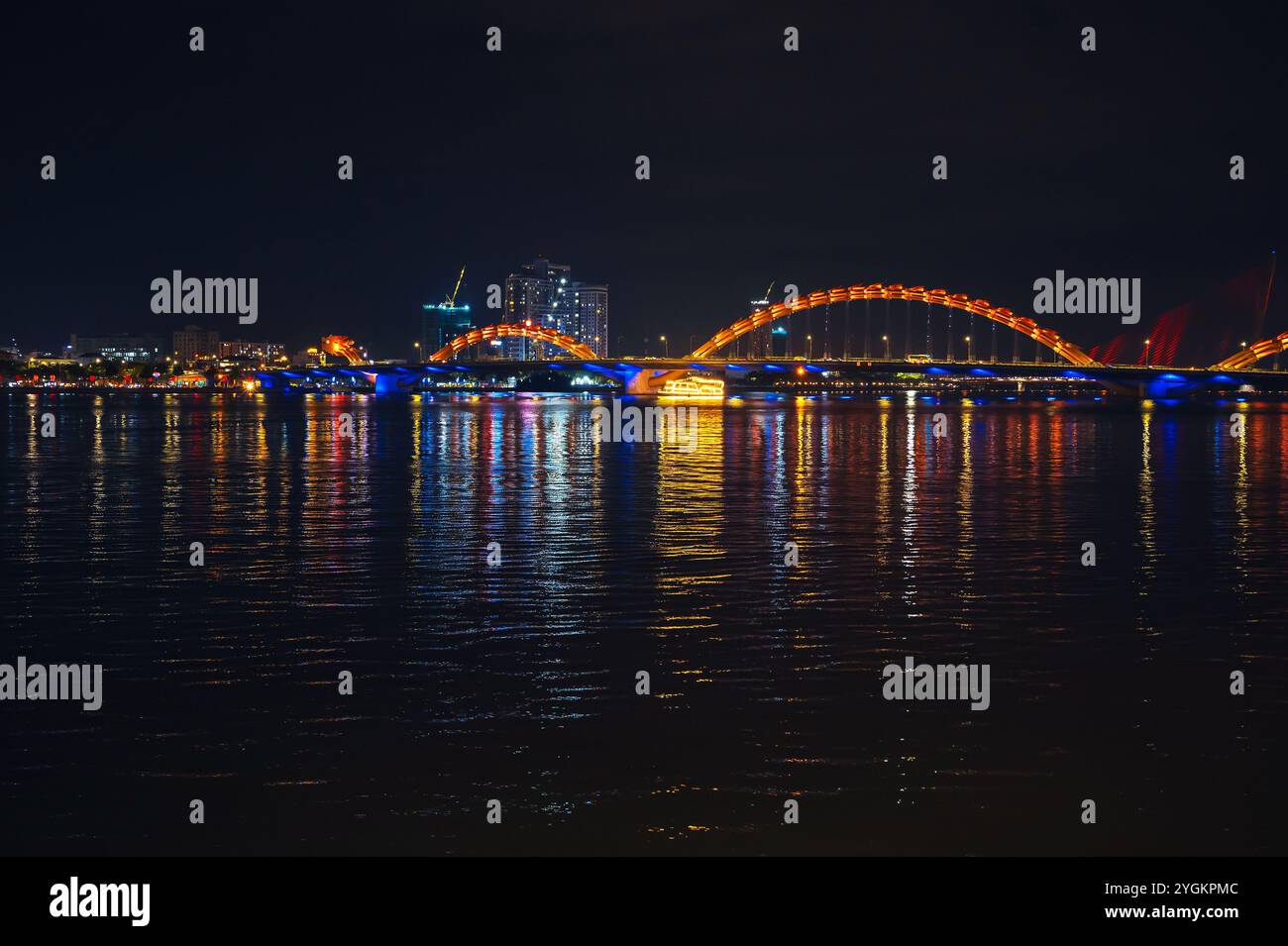Panorama of Dragon Bridge or Cau Rong Bridge over the Han River in Da ...