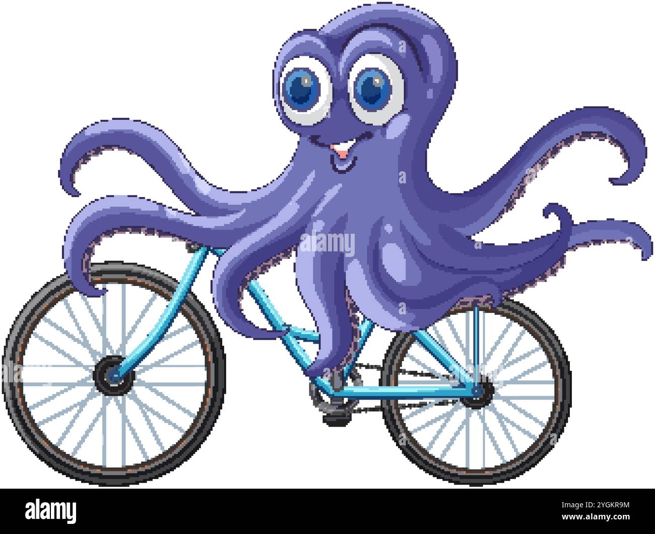 Cheerful octopus enjoying a fun bicycle ride Stock Vector Image & Art ...