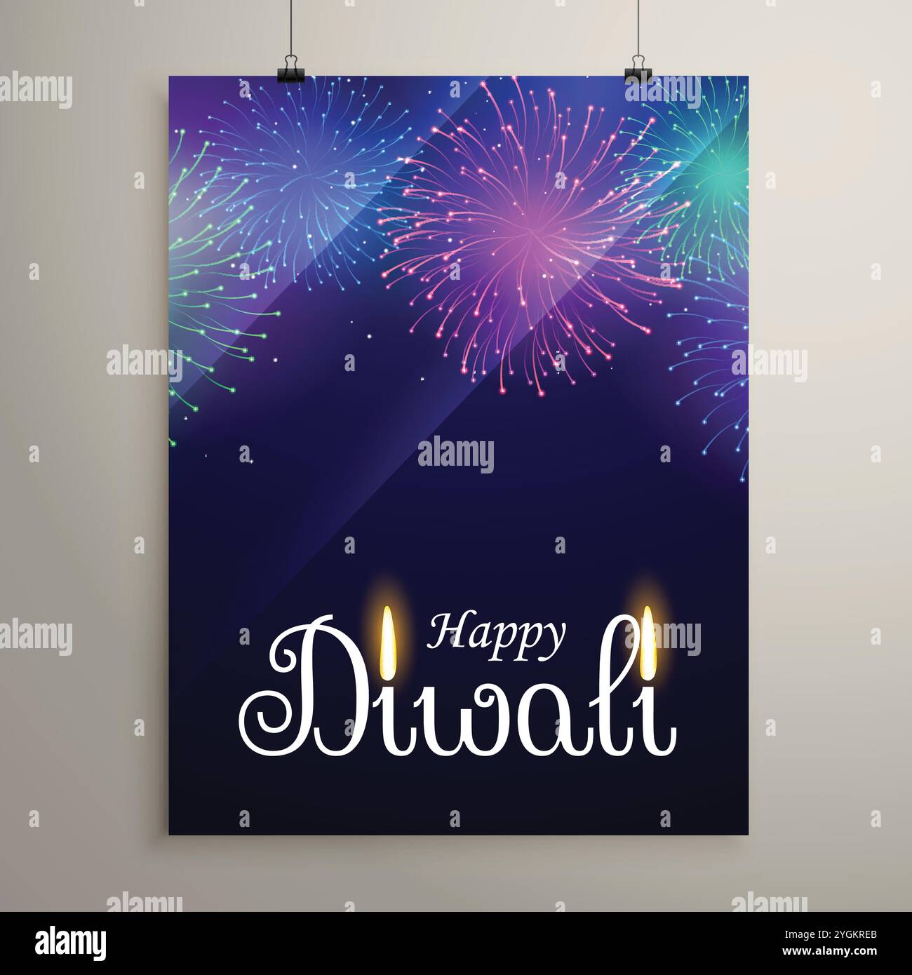 Beautiful fireworks in night sky Stock Vector Images - Alamy