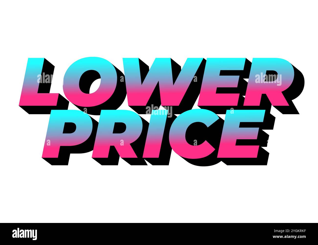 Lower price. Text effect design with modern colors and 3D font look ...