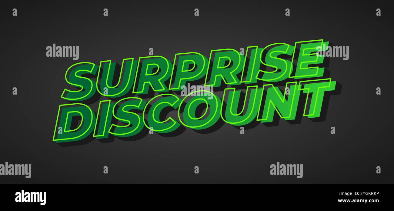 Surprise discount. Text effect design in 3D look for banner or website ...