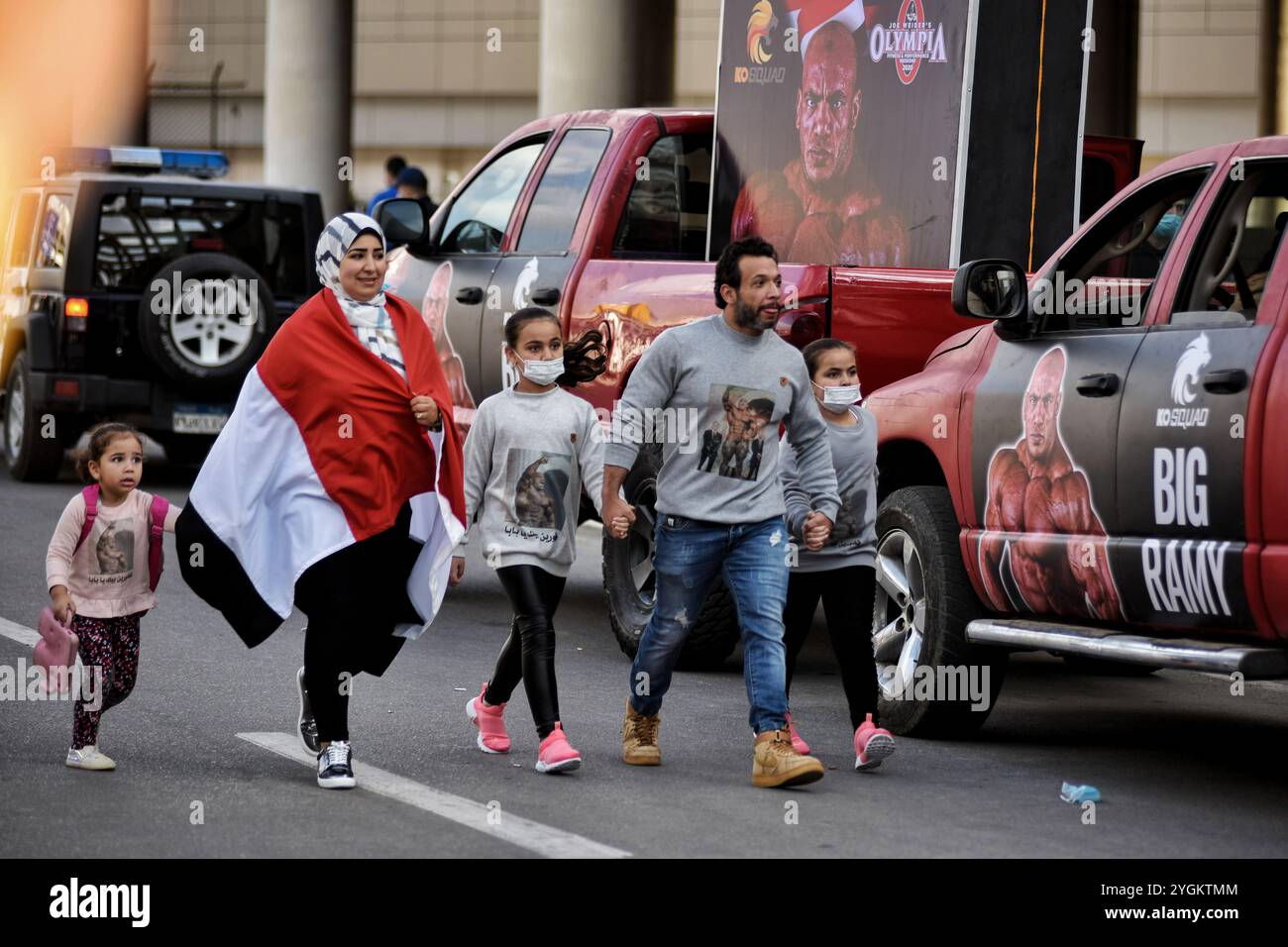 Cairo, Egypt. 25 December 2020. Egyptian bodybuilding champion, Big Rami, arrives at Cairo ...