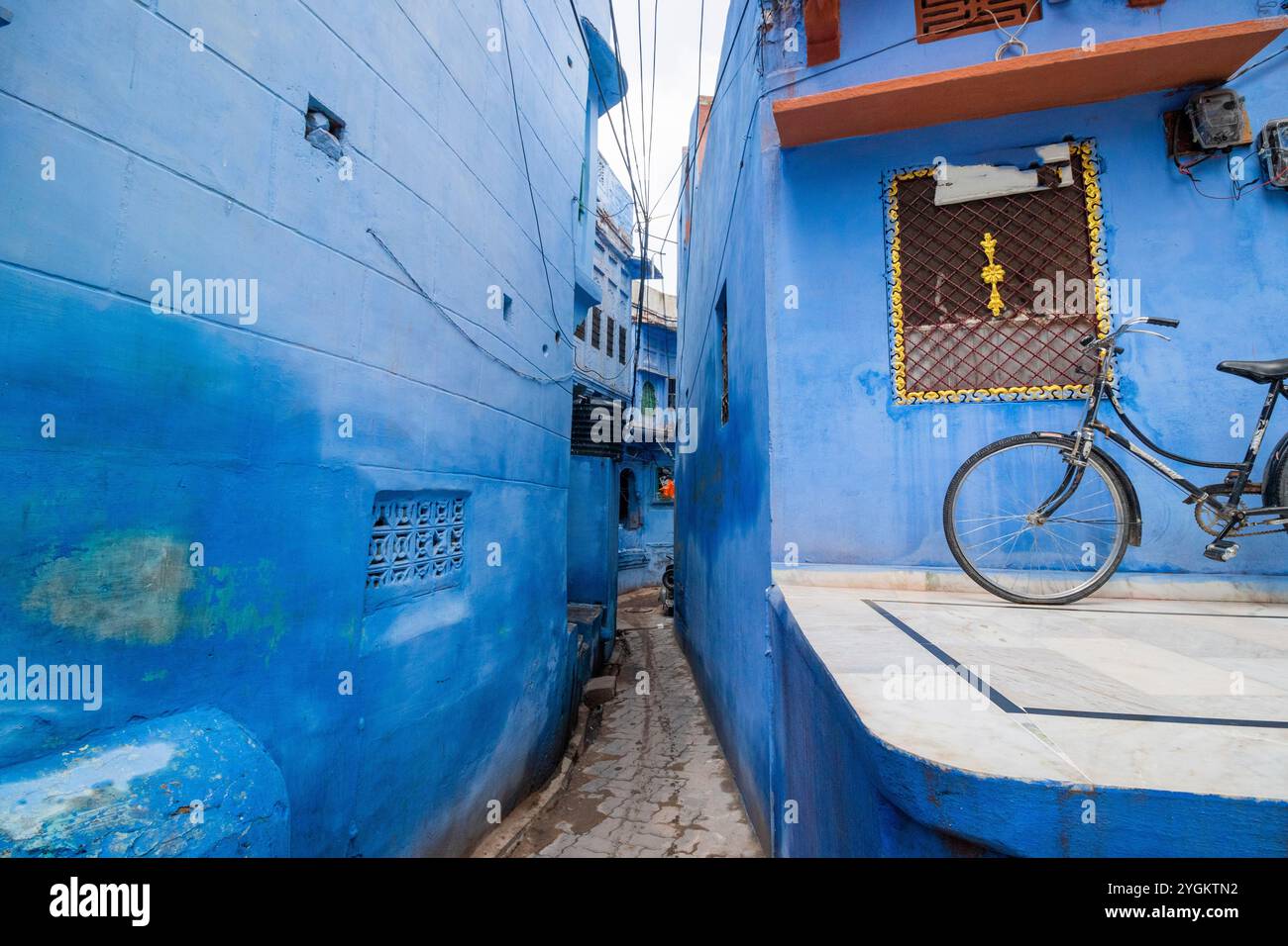 Blue corridor, Jodhpur Stock Photo - Alamy