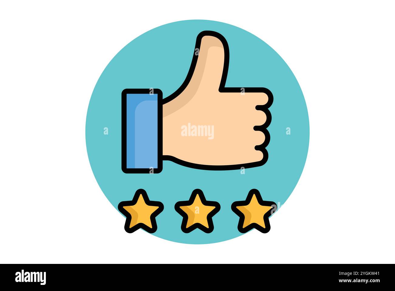 Excellence icon. colored outline icon style. thumb with star. icon ...