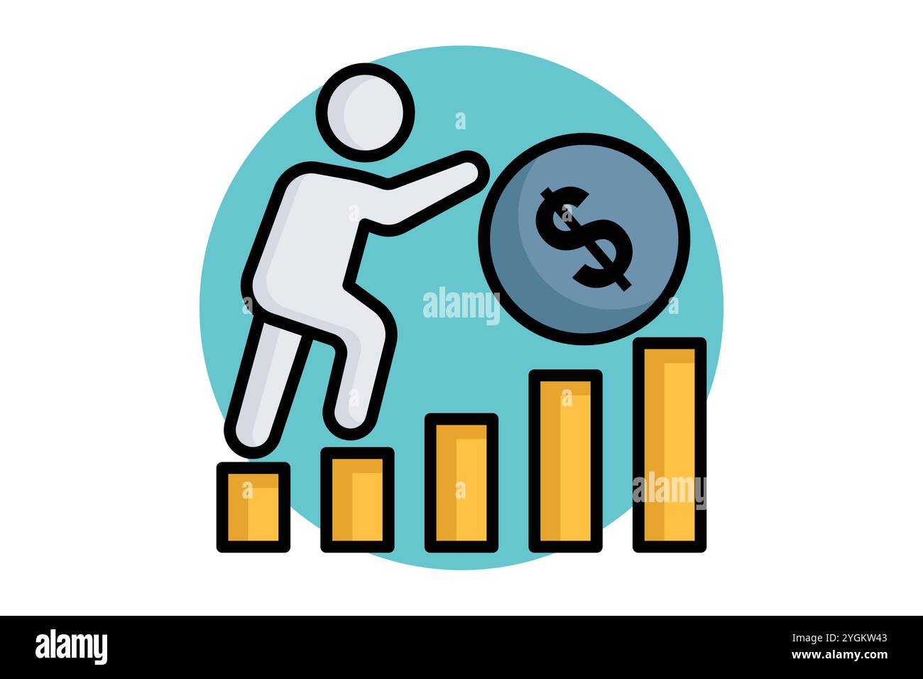 Effort icon. colored outline icon style. people encourage dollar. icon ...