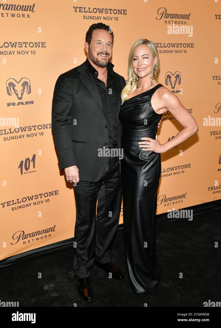 Cole Hauser, left, and Cynthia Hauser attend the premiere of Paramount ...