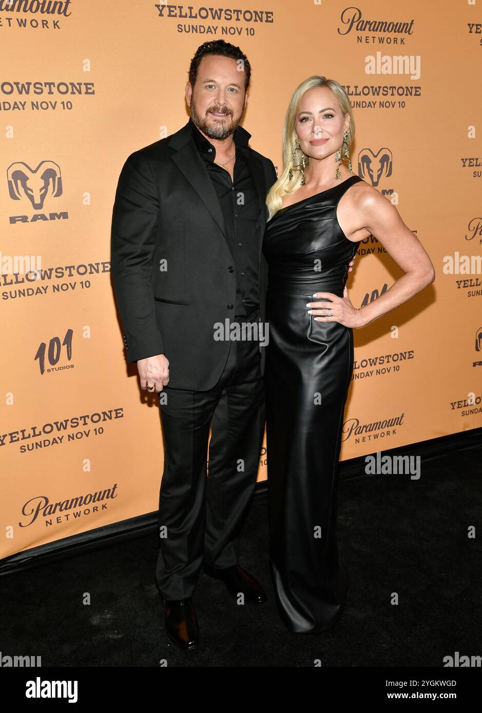 Cole Hauser, left, and Cynthia Hauser attend the premiere of Paramount ...