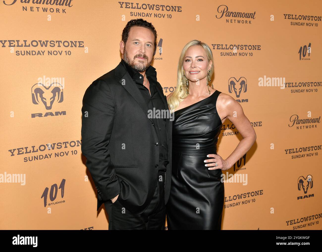 Cole Hauser, left, and Cynthia Hauser attend the premiere of Paramount ...