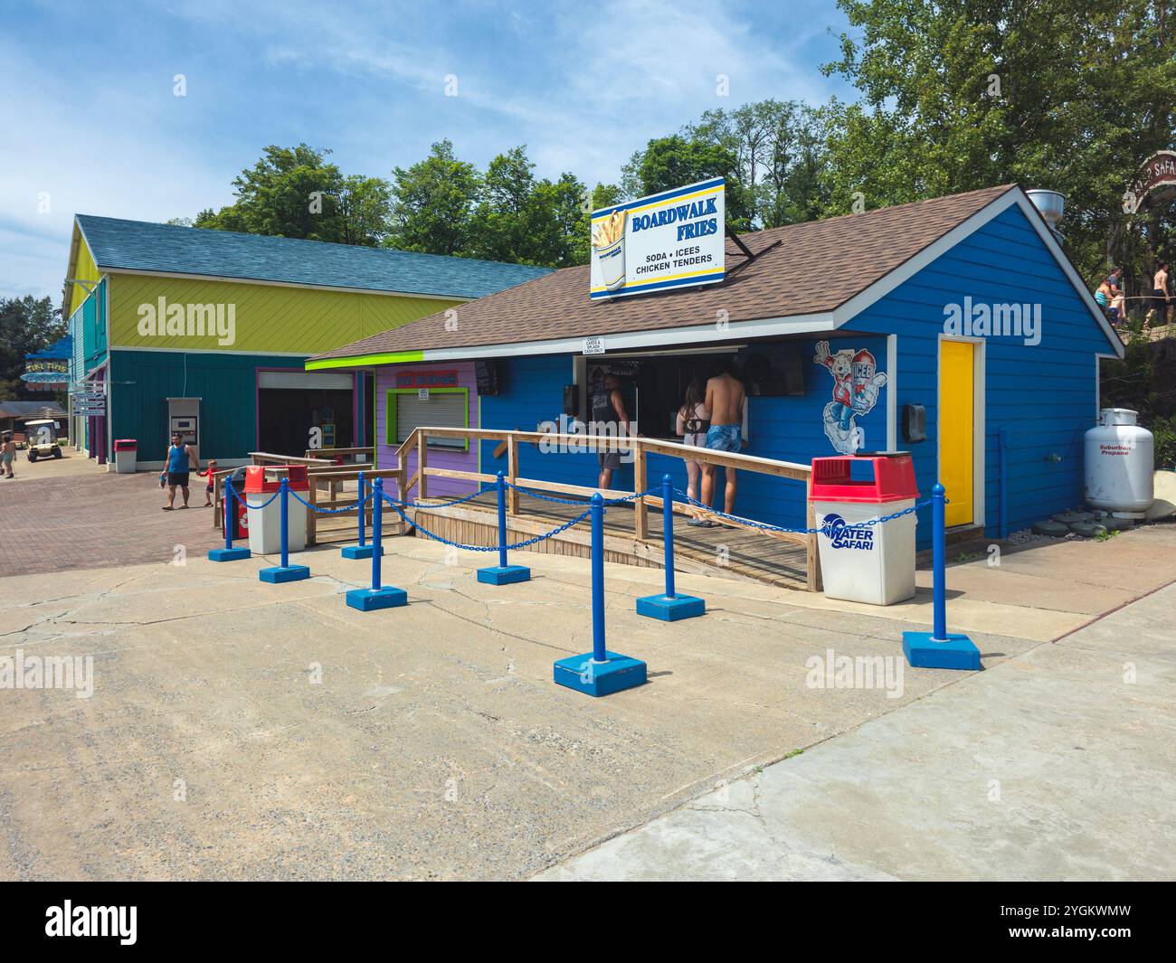 Old Forge, New York - Jun 25, 2024: Wide View of Boardwalk Fries ...