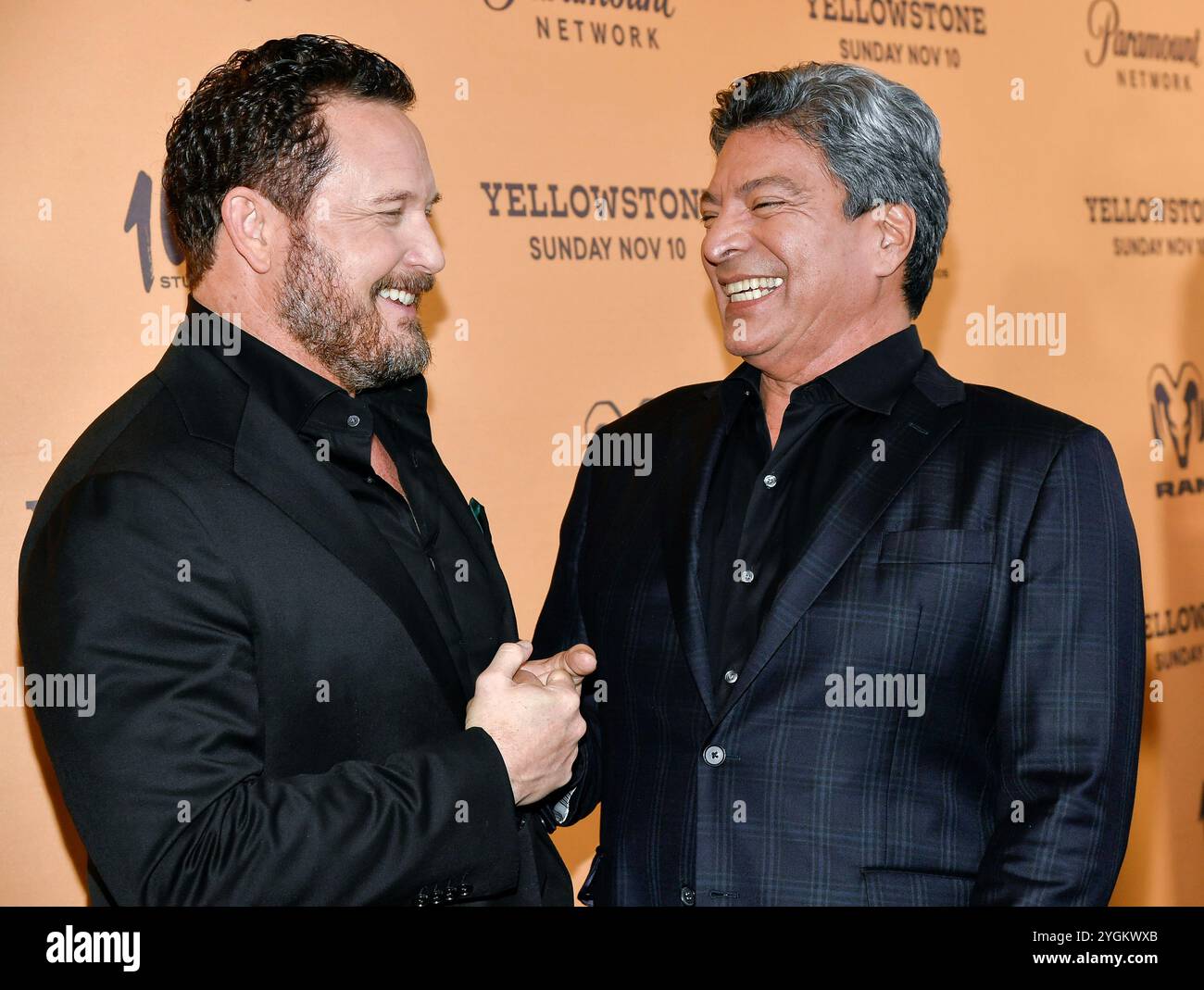 Cole Hauser, left, and Gil Birmingham attend the premiere of Paramount ...