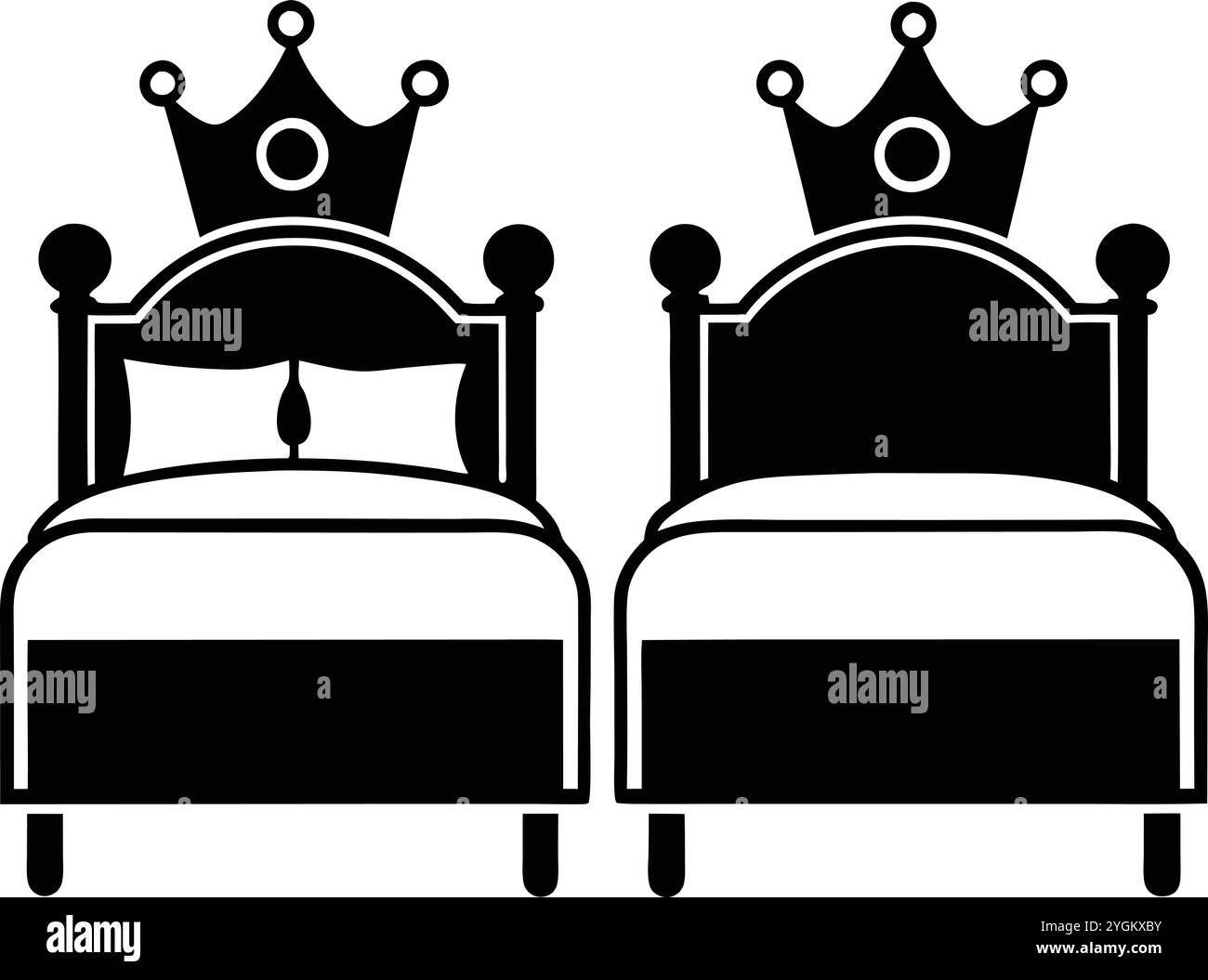 Nice Bed icon vector art illustration on a white background Stock ...