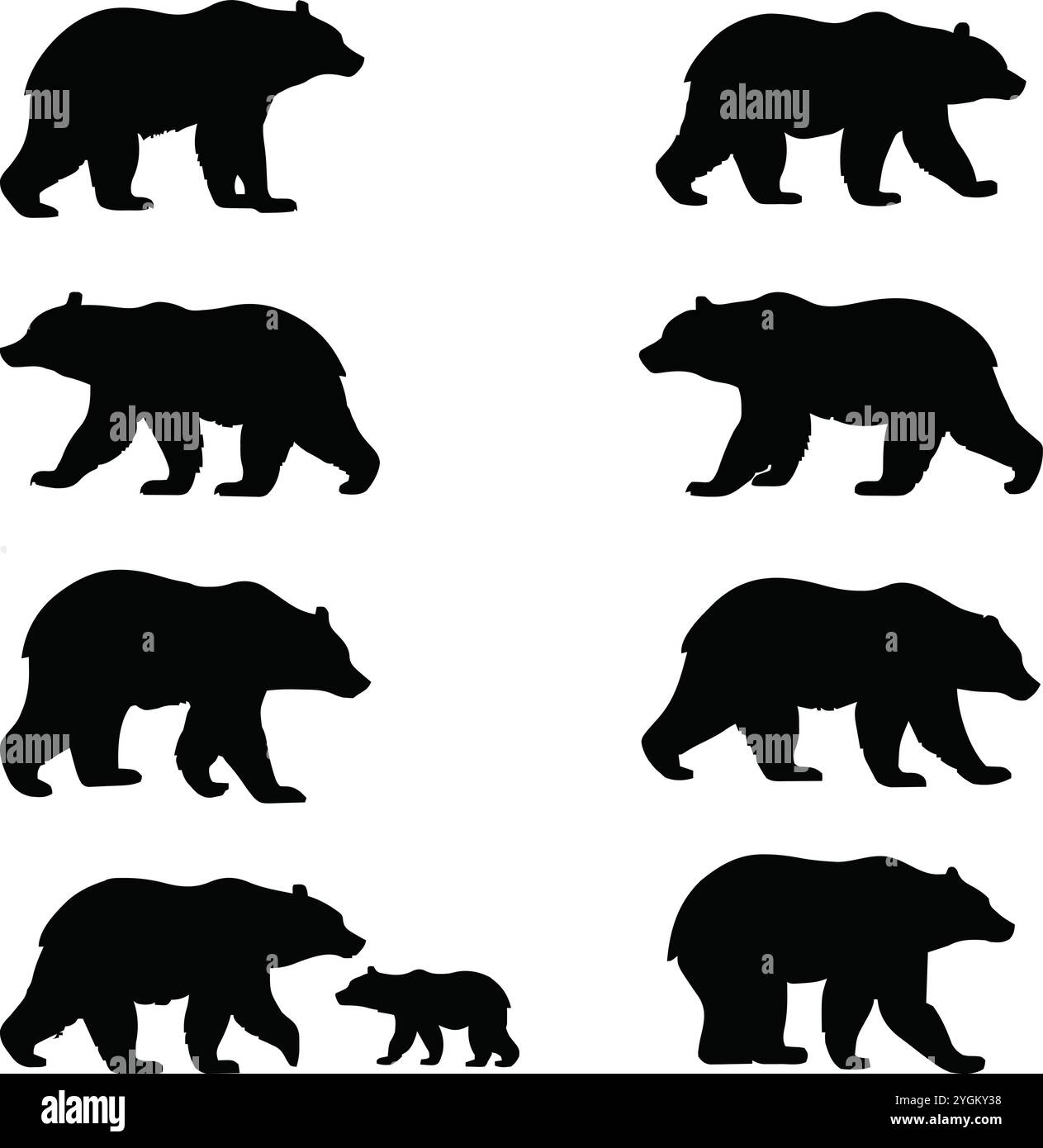 Unique Collection Of Bear Silhouette Stock Vector Image & Art - Alamy