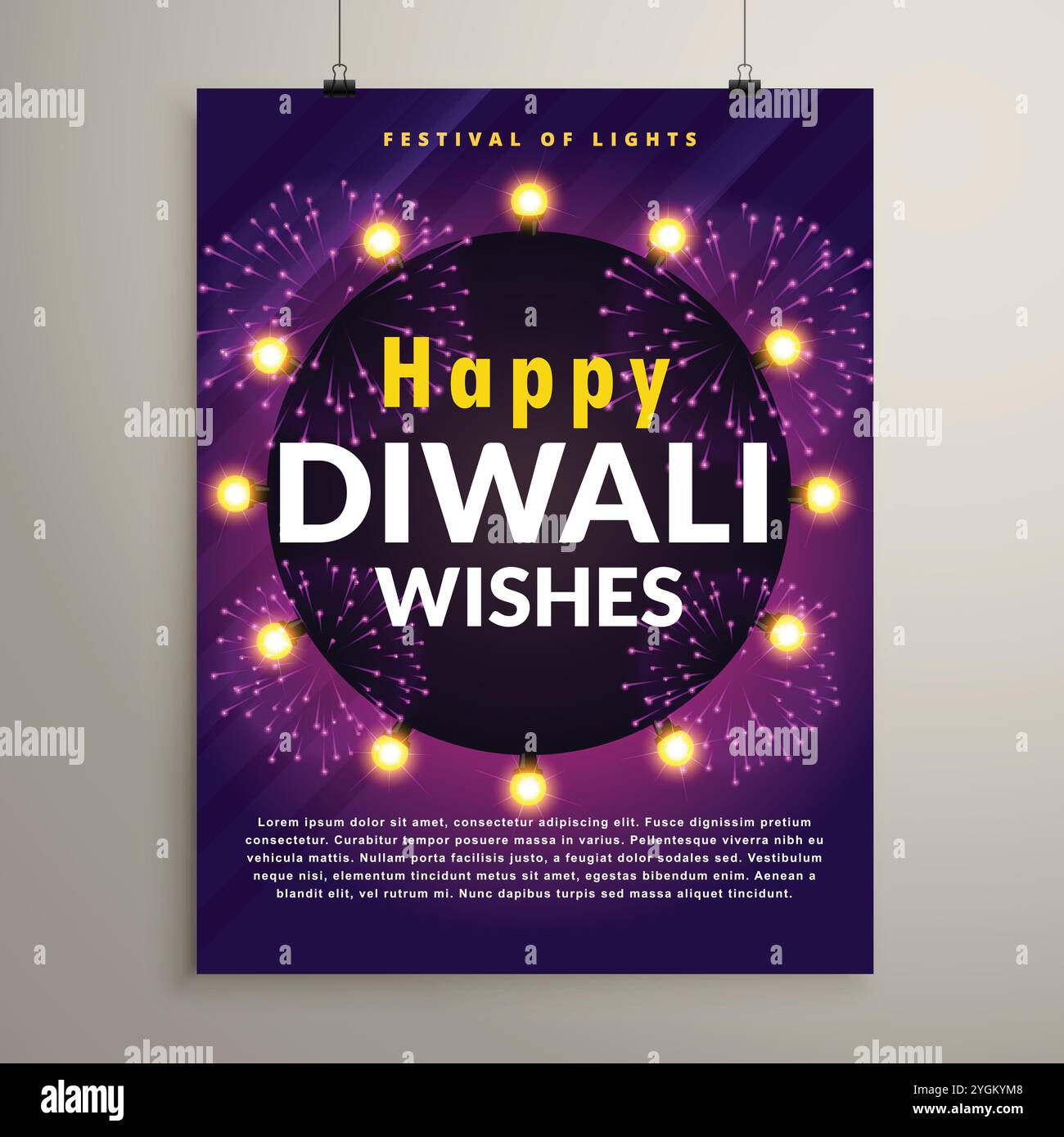 amazing diwali festival flyer design template with fireworks Stock ...