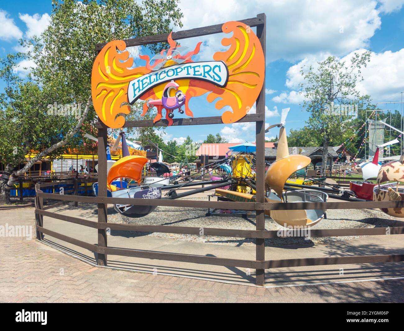 Old Forge, New York - Jul 4, 2024: Close-up View of Helicopters Ride ...