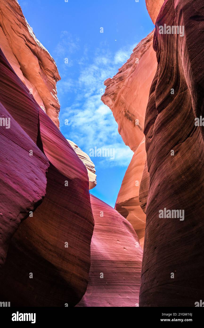 Beautiful view of Antelope Canyon sandstone formations in famous Navajo ...