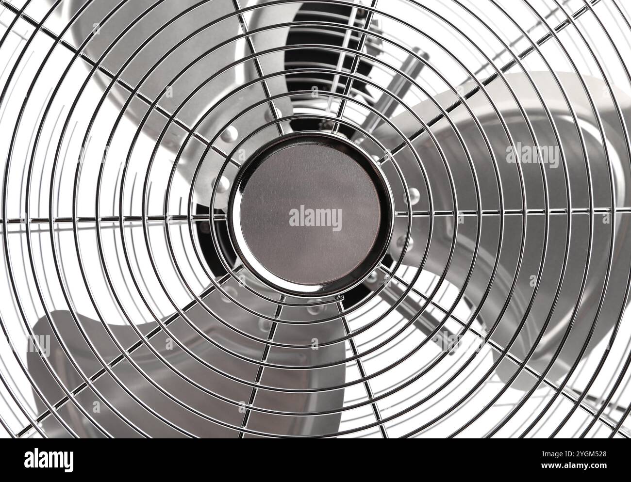 Electric fan in front of white background. Close up Stock Photo - Alamy