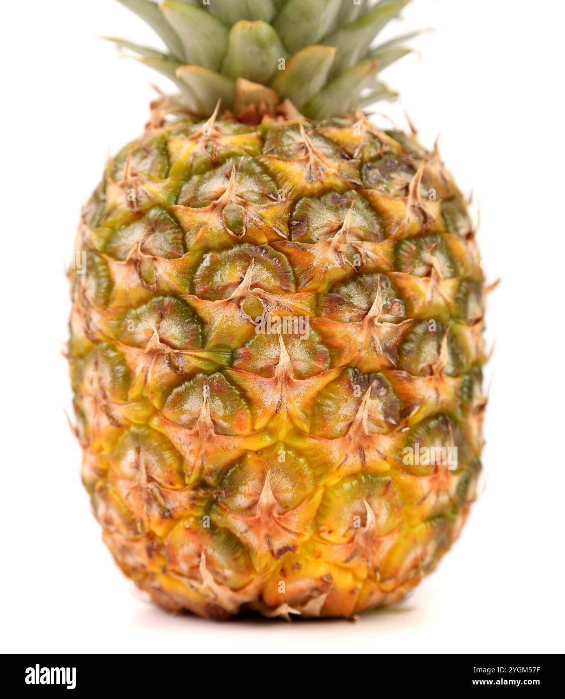 Fresh pineapple. Close up. Isolated. White background Stock Photo - Alamy
