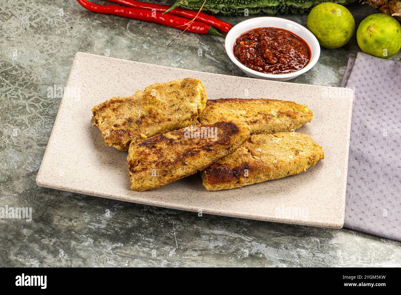 Indian traditional cuisine chiken kebab minced meat Stock Photo - Alamy