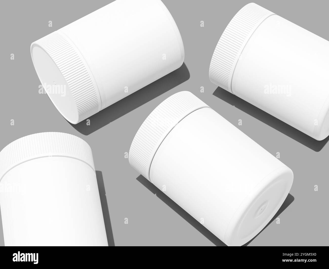 Realistic White Blank Multi-Use Container Jars 3D Mockup Set Stock ...