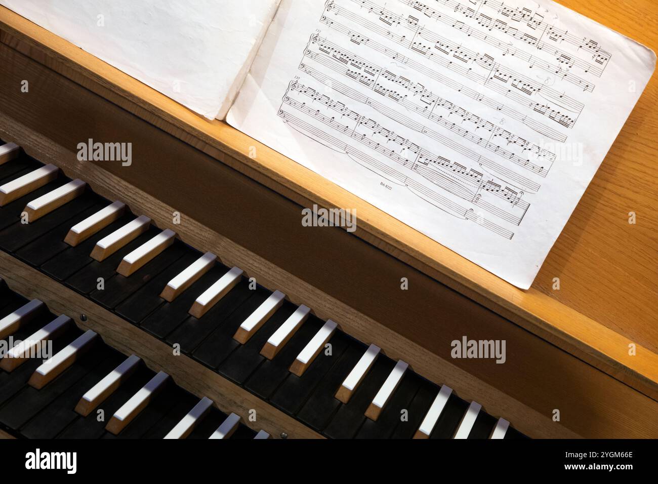 A notes are on keys of a organ Stock Photo - Alamy