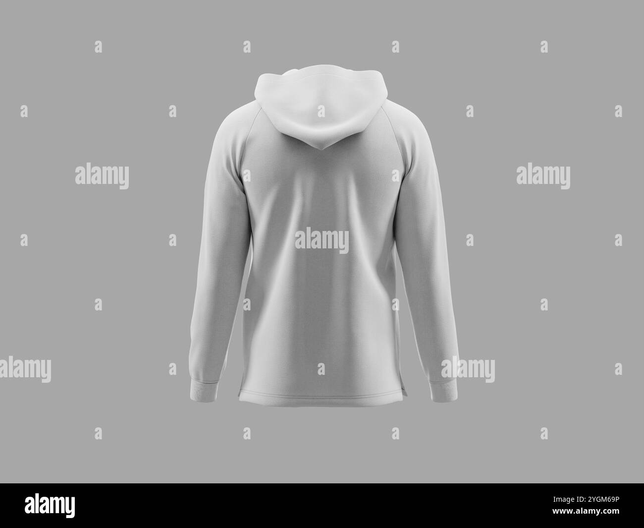 Back View White Blank Hoodie Jacket Mockup 3d Render Stock Photo - Alamy