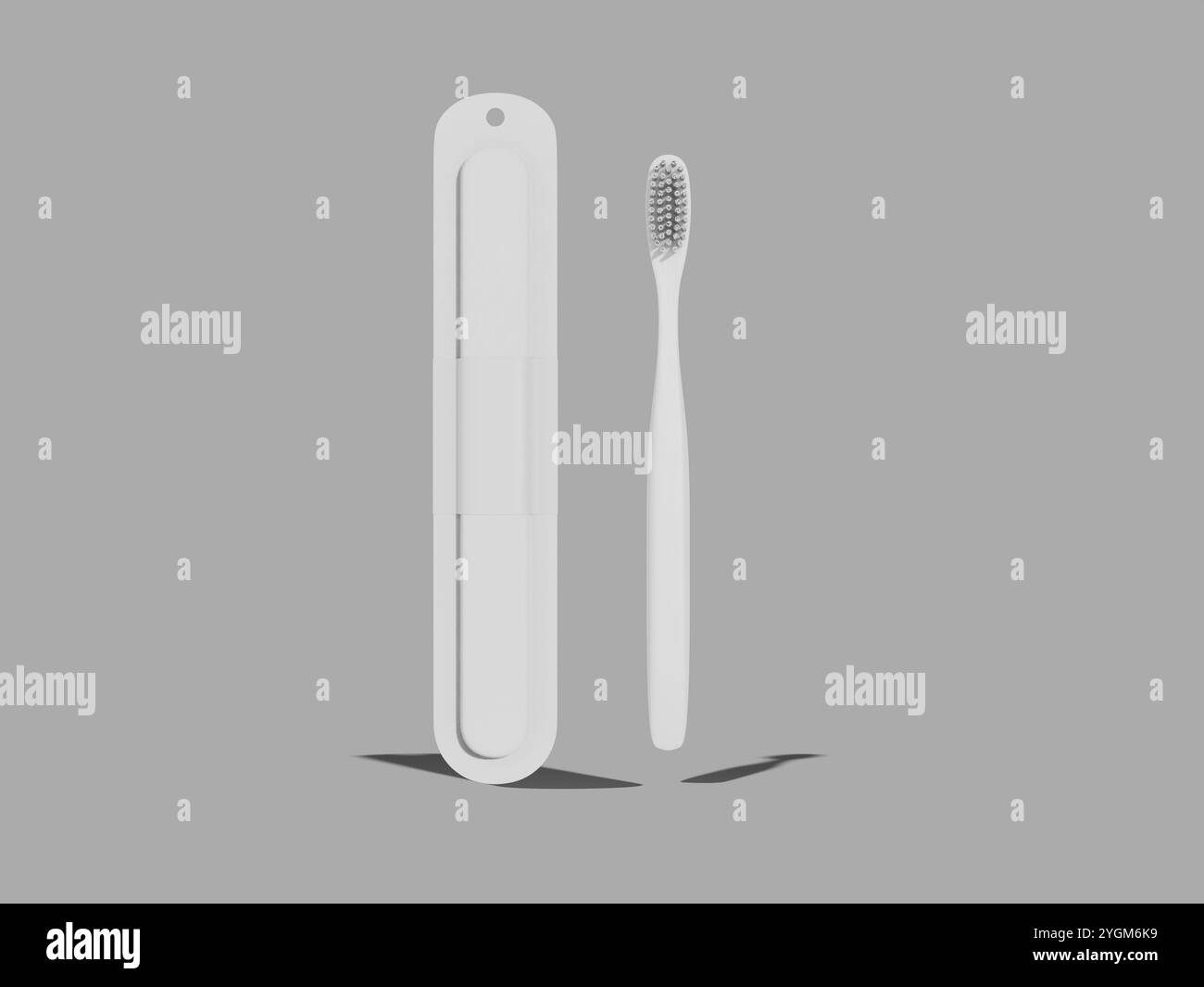 Front View White Blank Toothbrush with Packaging Isolated Mockup Stock ...