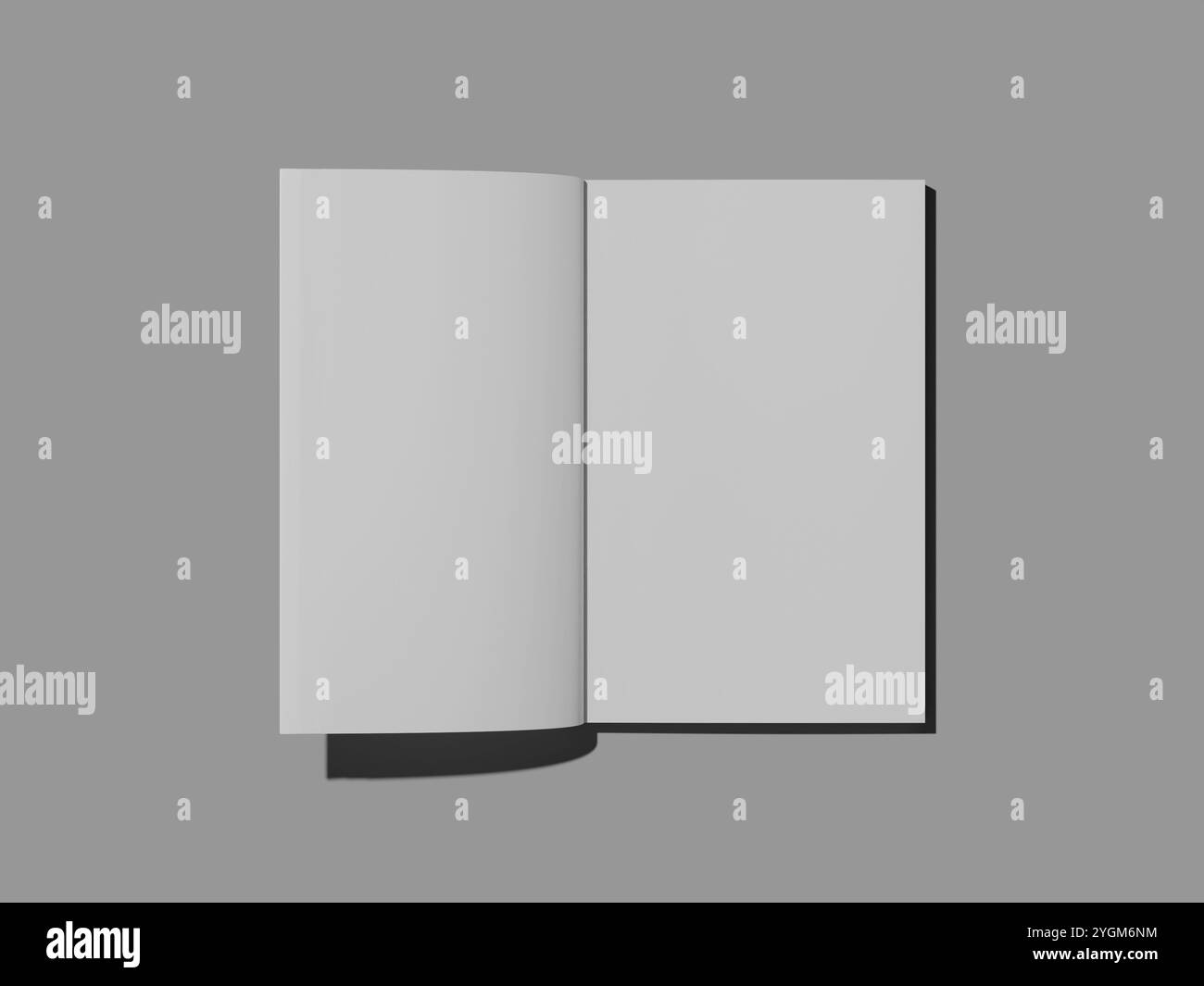 White Blank Page Book Mockup Inside View Stock Photo - Alamy