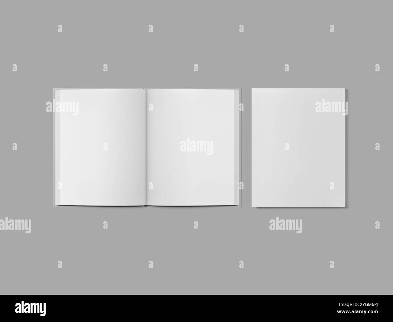 White Blank Hardcover Book Mockup with Inside View Page Stock Photo - Alamy