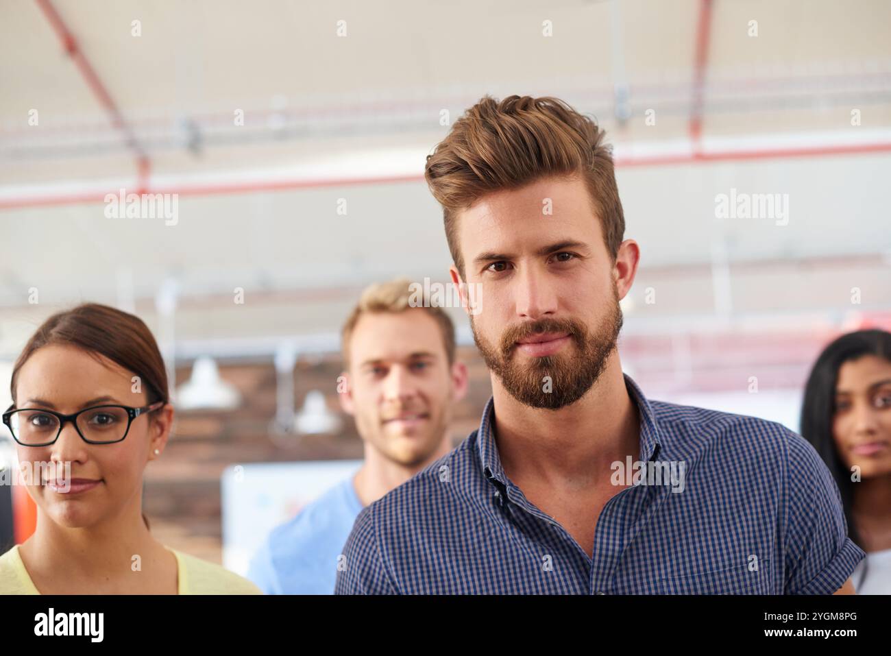 Portrait, business people and teamwork in office, cooperation and sales ...