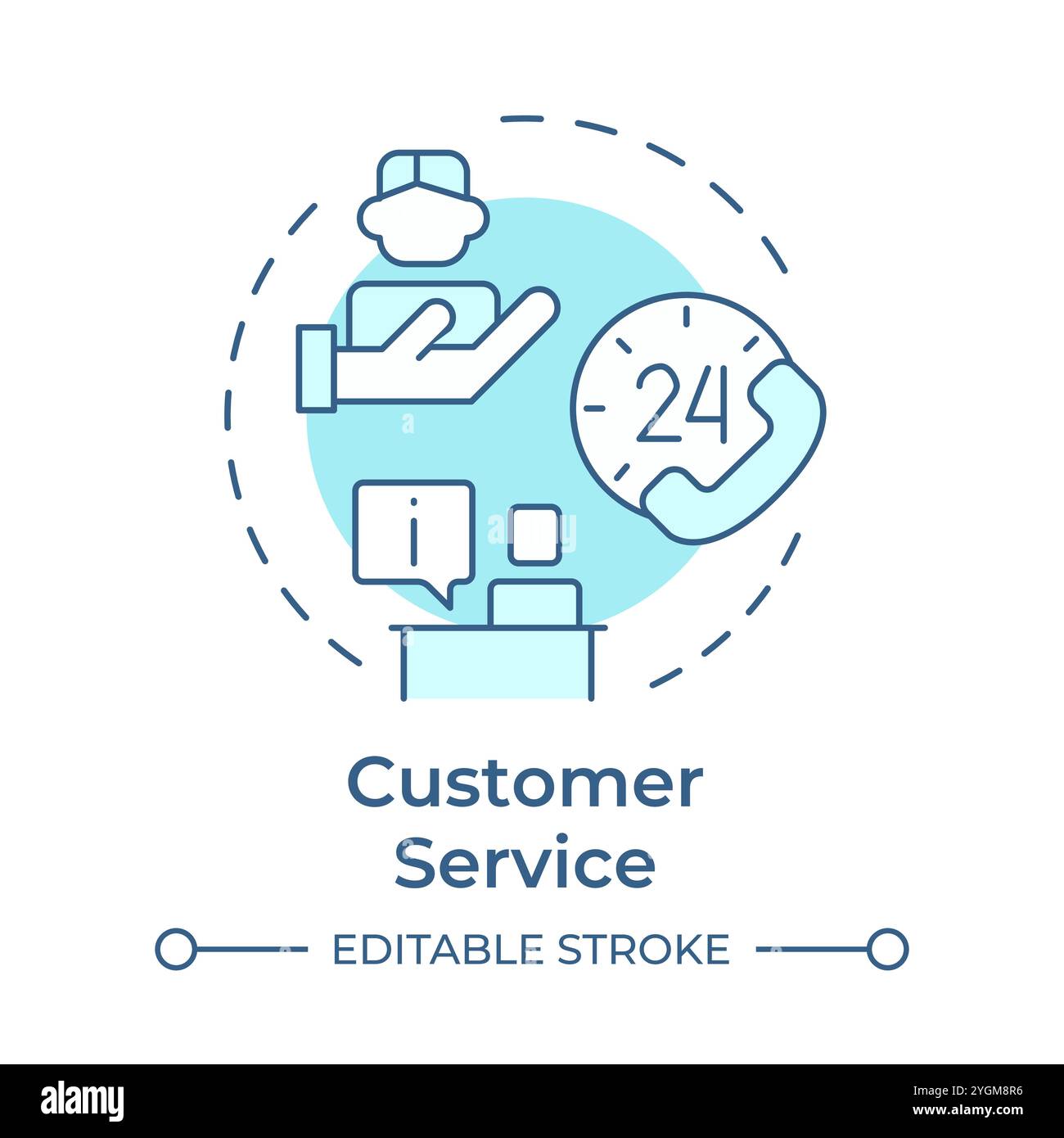 Customer service soft blue concept icon Stock Vector Image & Art - Alamy