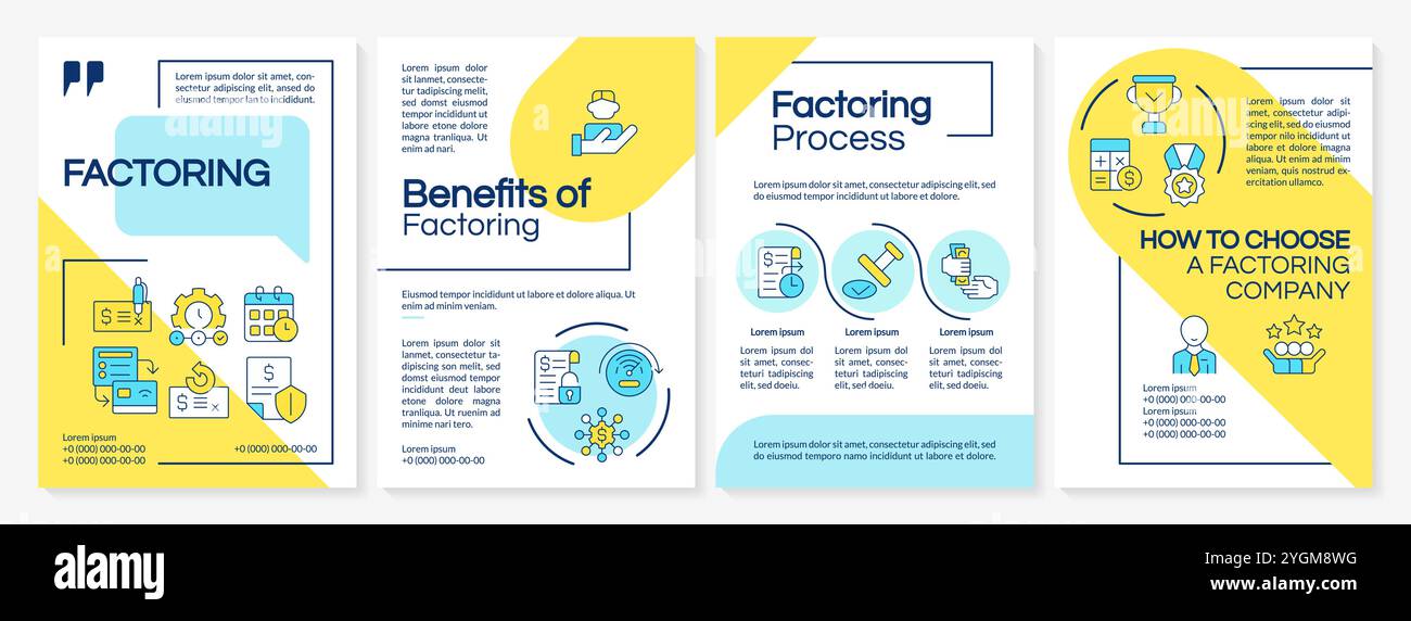 Factoring blue and yellow brochure template Stock Vector Image & Art ...