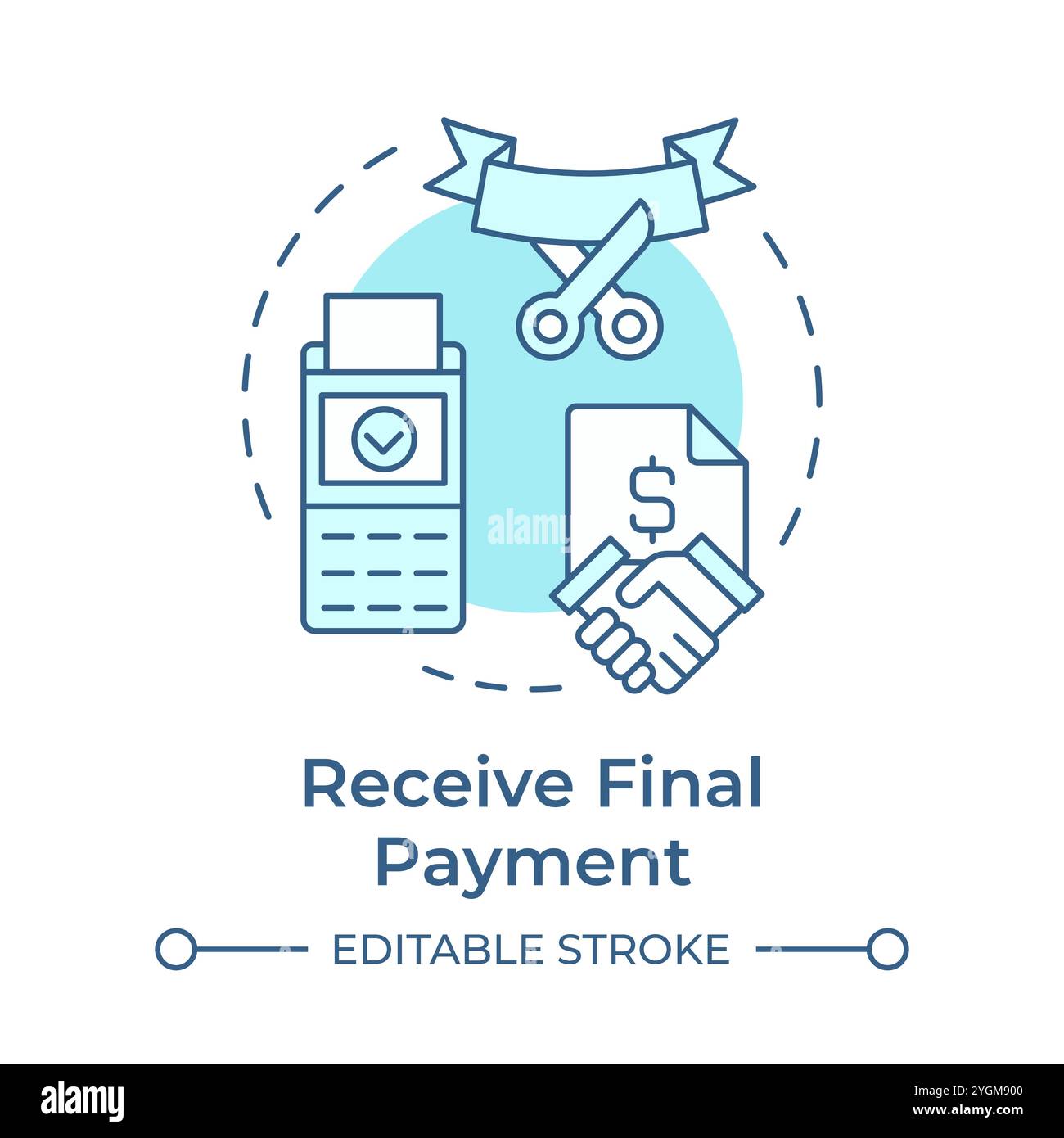 Receive final payment soft blue concept icon Stock Vector Image & Art ...