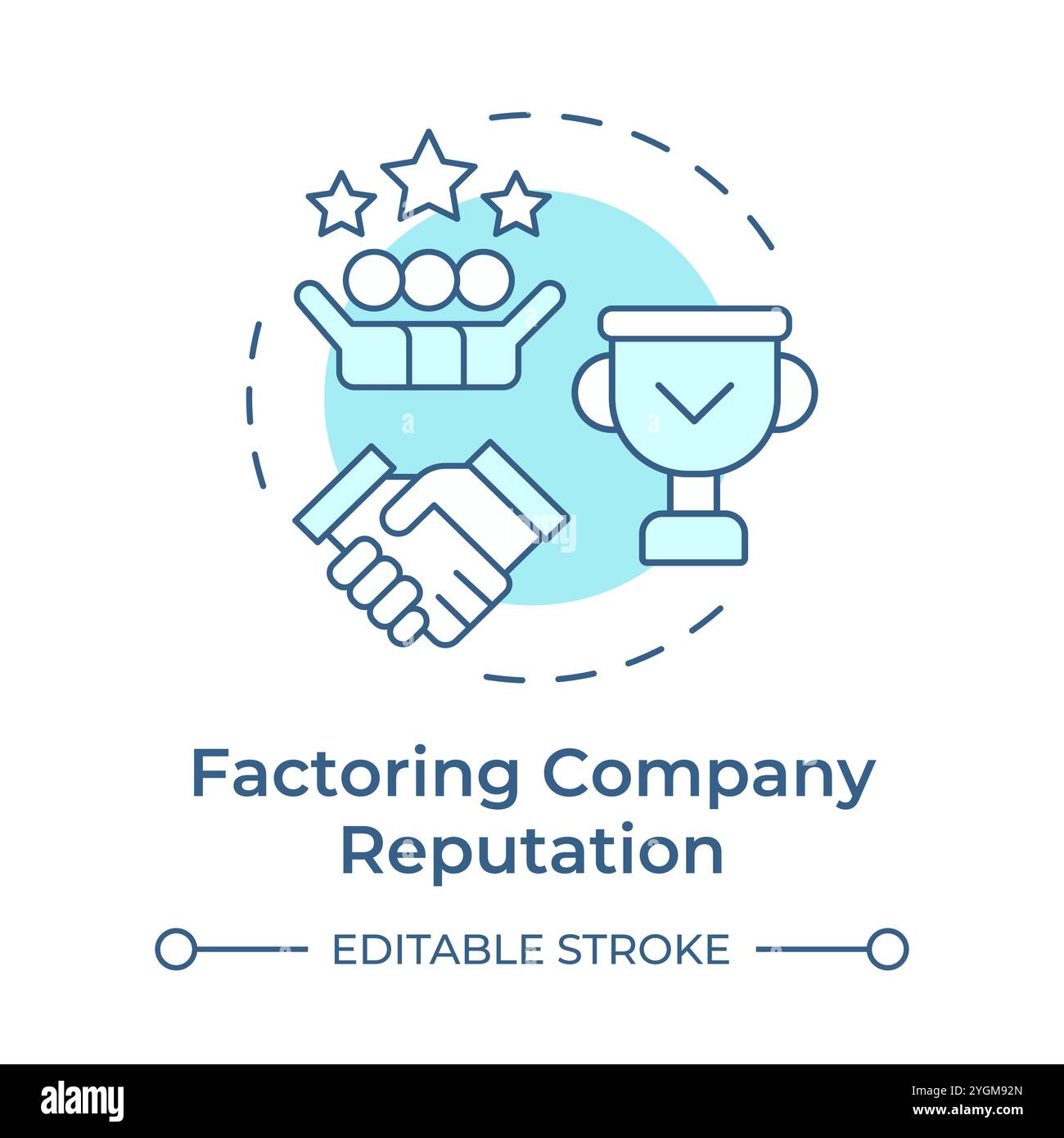 Factoring company reputation soft blue concept icon Stock Vector Image & Art - Alamy