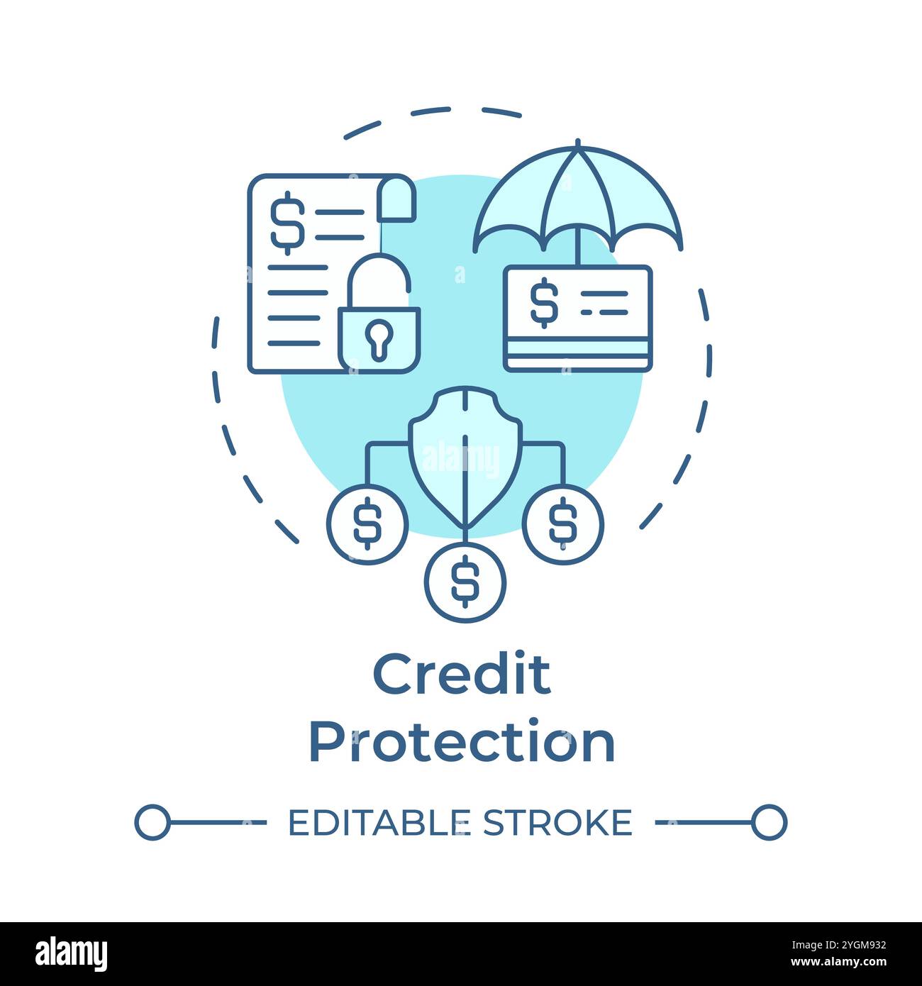 Credit protection soft blue concept icon Stock Vector Image & Art - Alamy