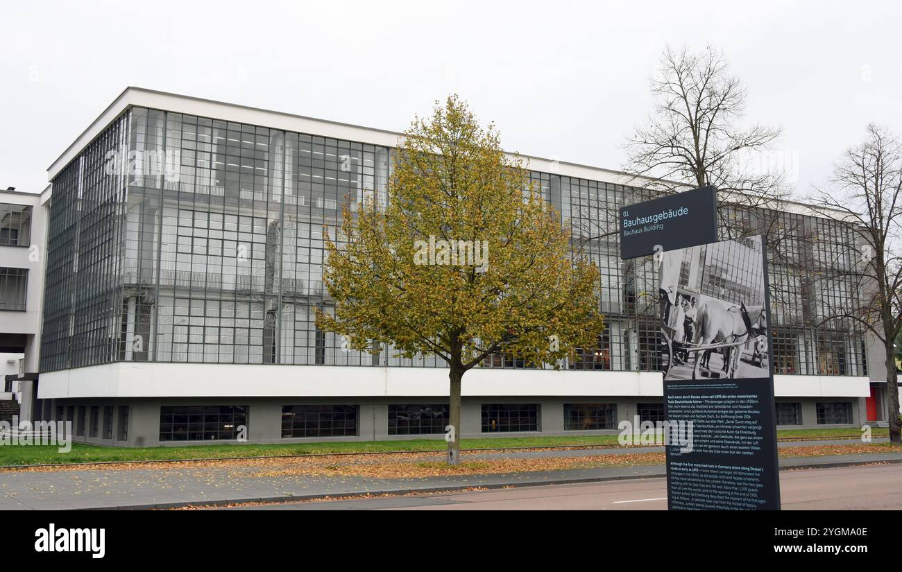 28 October 2024, Saxony-Anhalt, Dessau-Roßlau: View of the historic ...