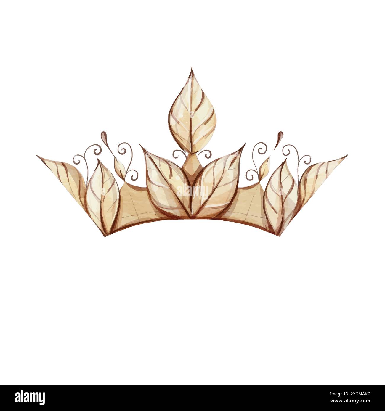 An Elegant gold Crown Illustration Ideal for Nature. Inspired and ...