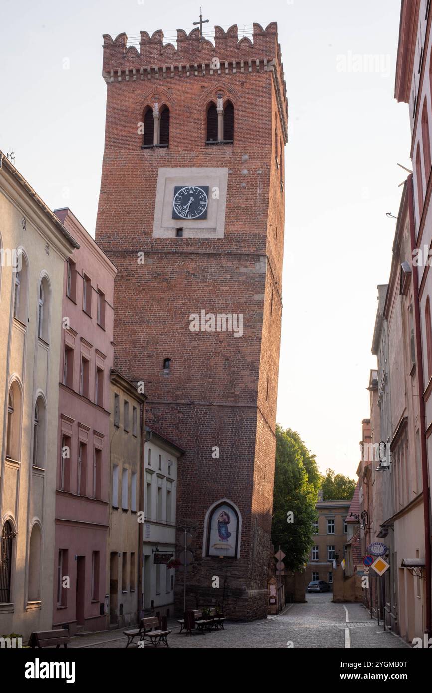 The Leaning Tower in Zabkowice Slaskie, a medieval structure in Poland ...