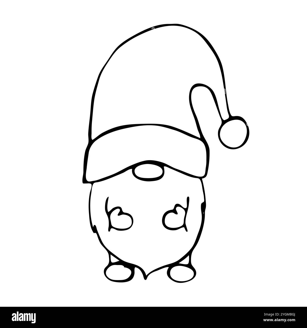 Christmas gnome. Hand drawn vector illustration Stock Vector Image ...