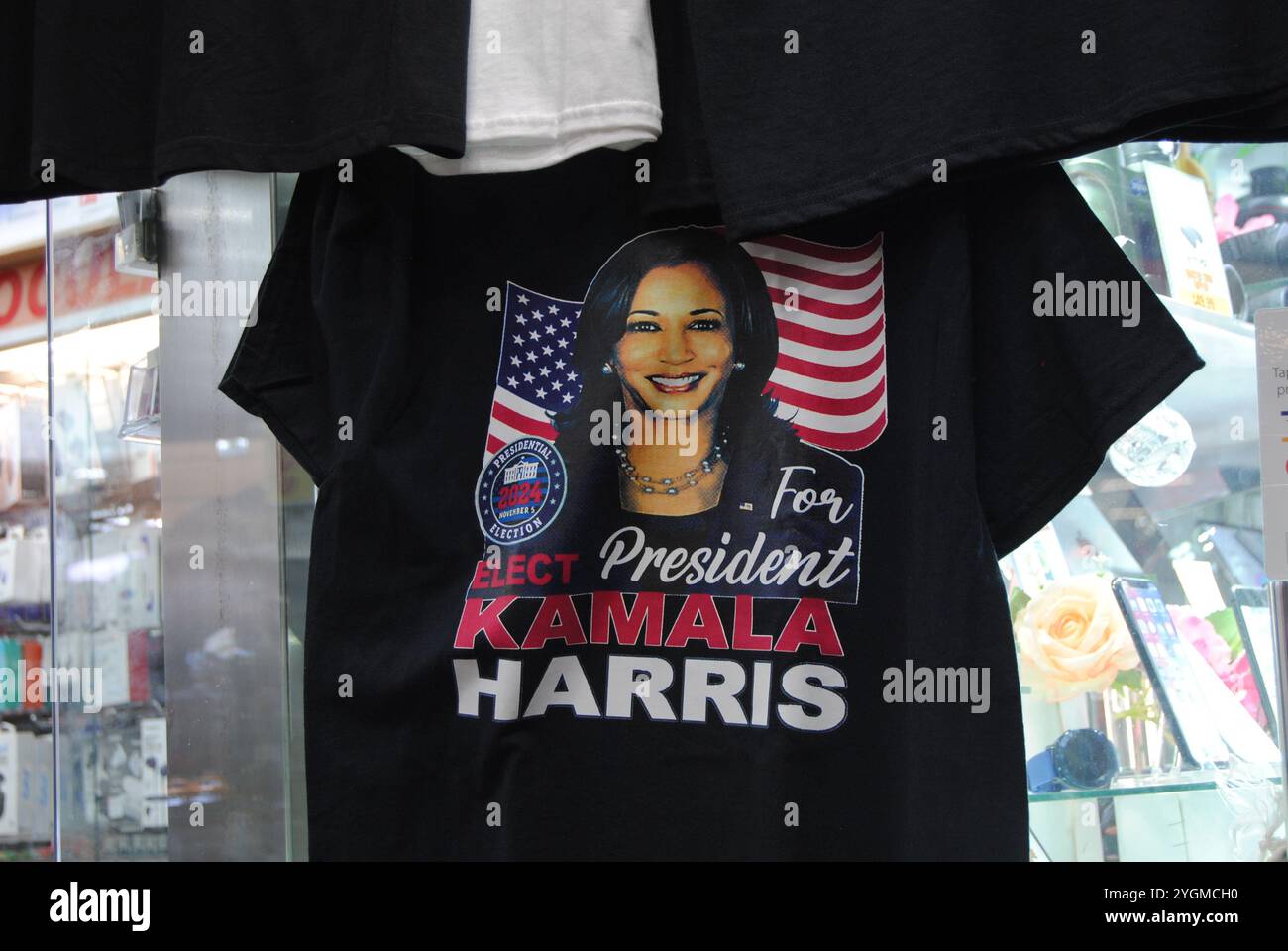 New York City, New York, USA - November 07 2024: Political apparel for ...
