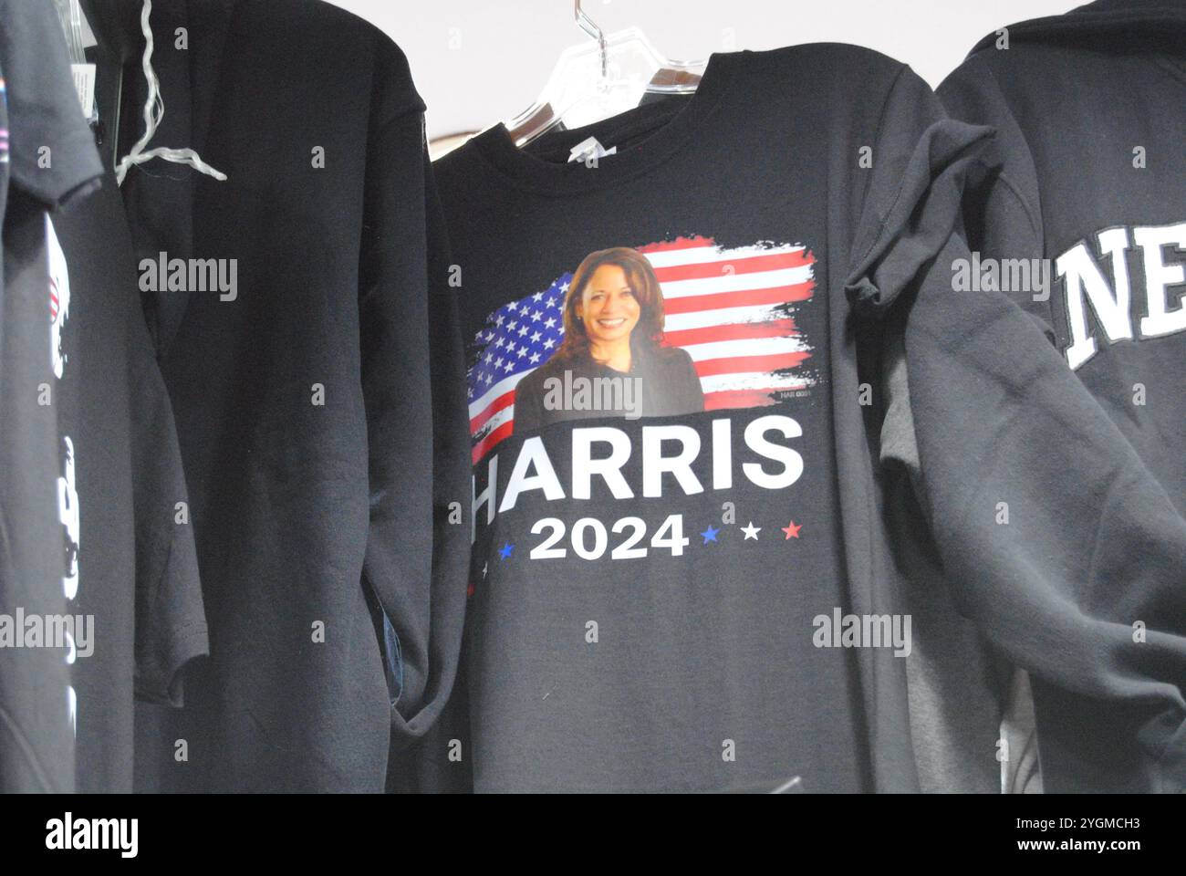 New York City, New York, USA - November 07 2024: Political apparel for ...