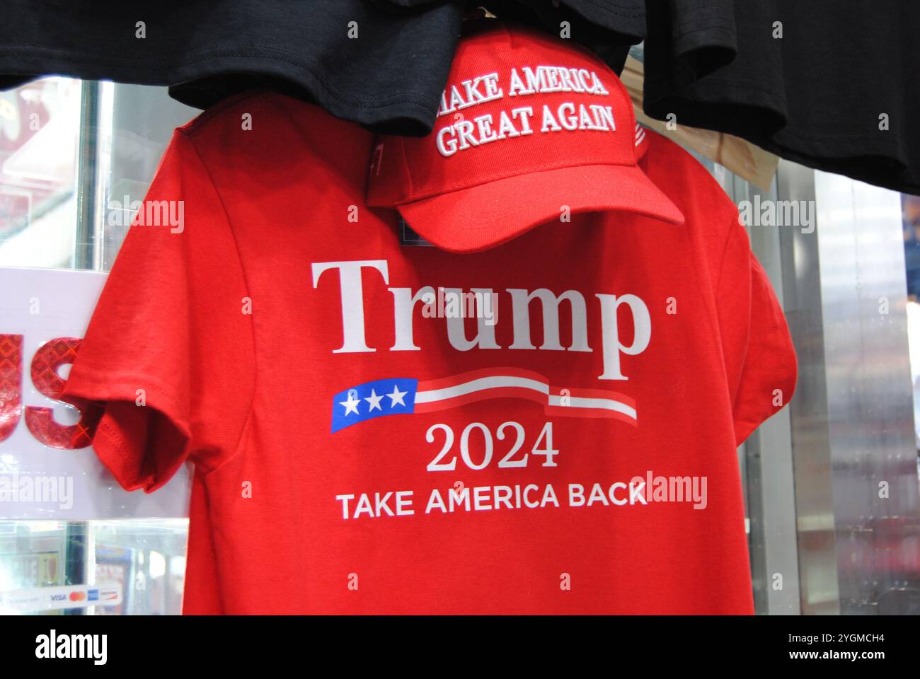 New York City, New York, USA - November 07 2024: Political apparel for ...