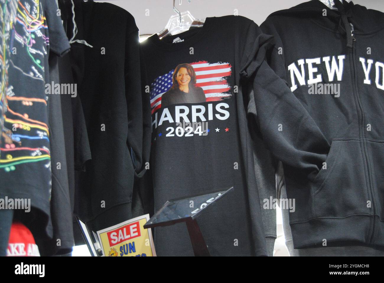 New York City, New York, USA - November 07 2024: Political apparel for ...
