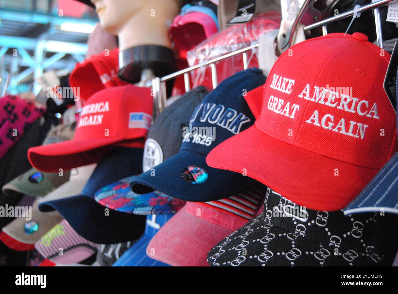 New York City, New York, USA - November 07 2024: Political apparel for ...