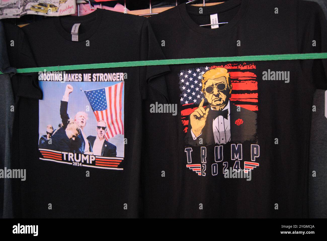 New York City, New York, USA - November 07 2024: Political apparel for ...