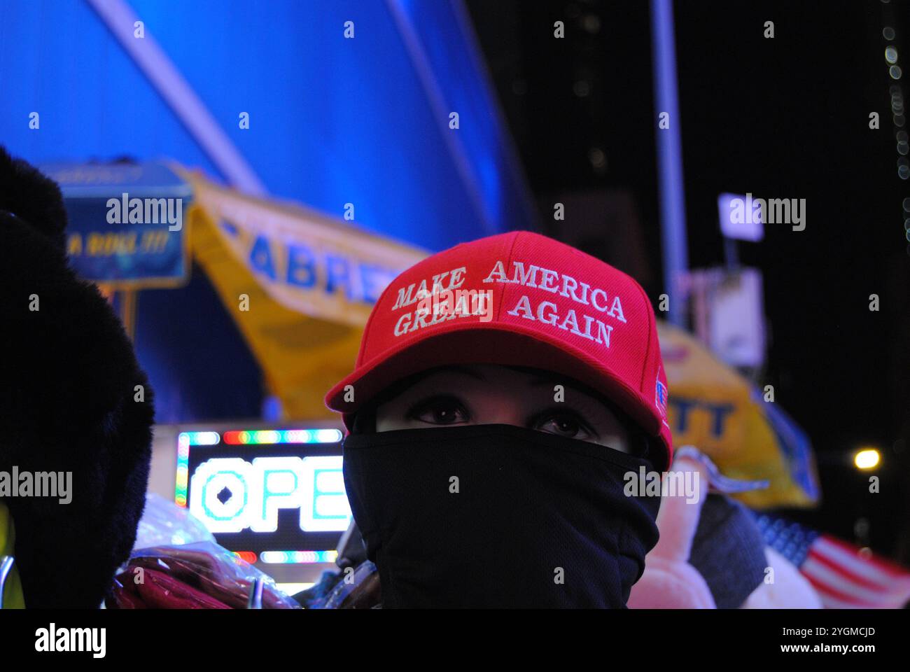 New York City, New York, USA - November 07 2024: Political apparel for ...