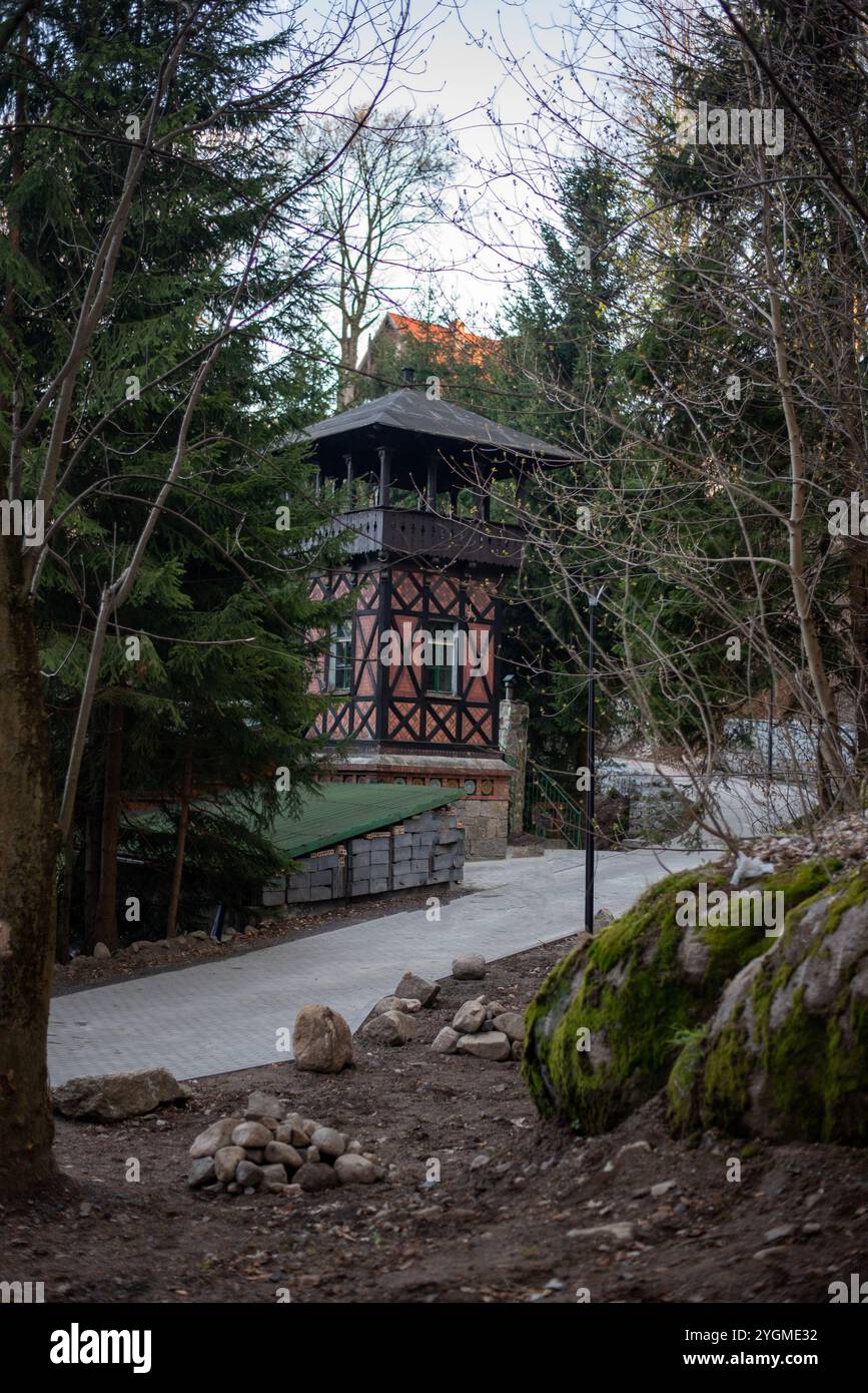 The architecture in Karpacz, Poland, features a blend of traditional ...