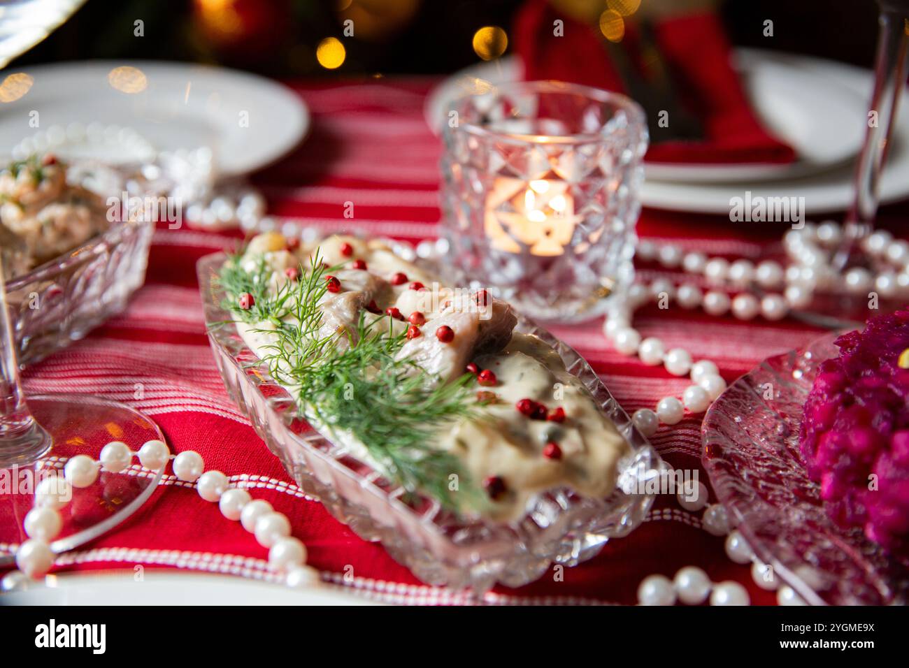 Festive fish table with gubbrora salad - traditional Swedish starter ...