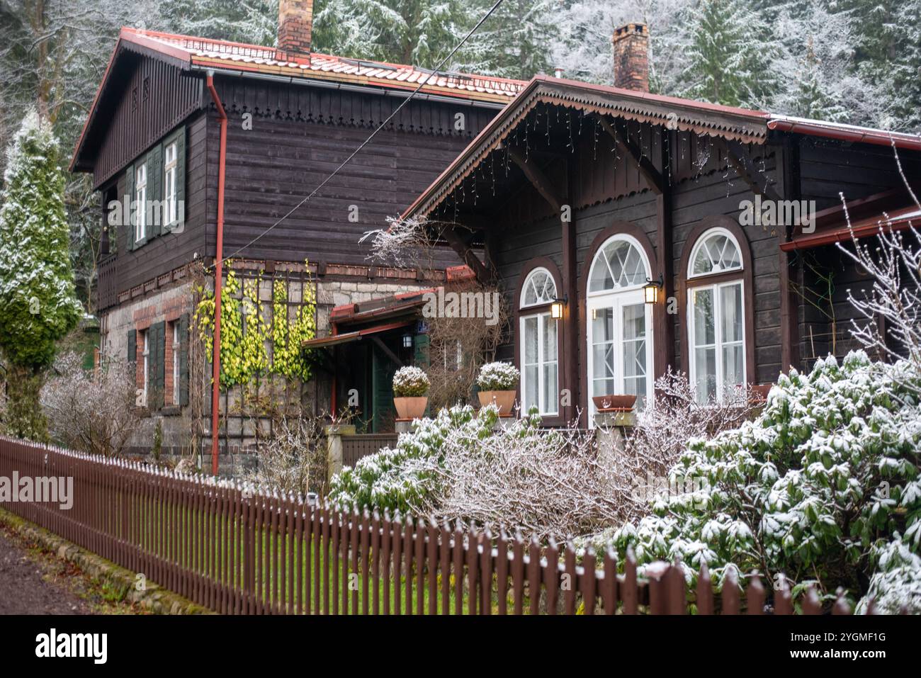 The architecture in Karpacz, Poland, features a blend of traditional ...