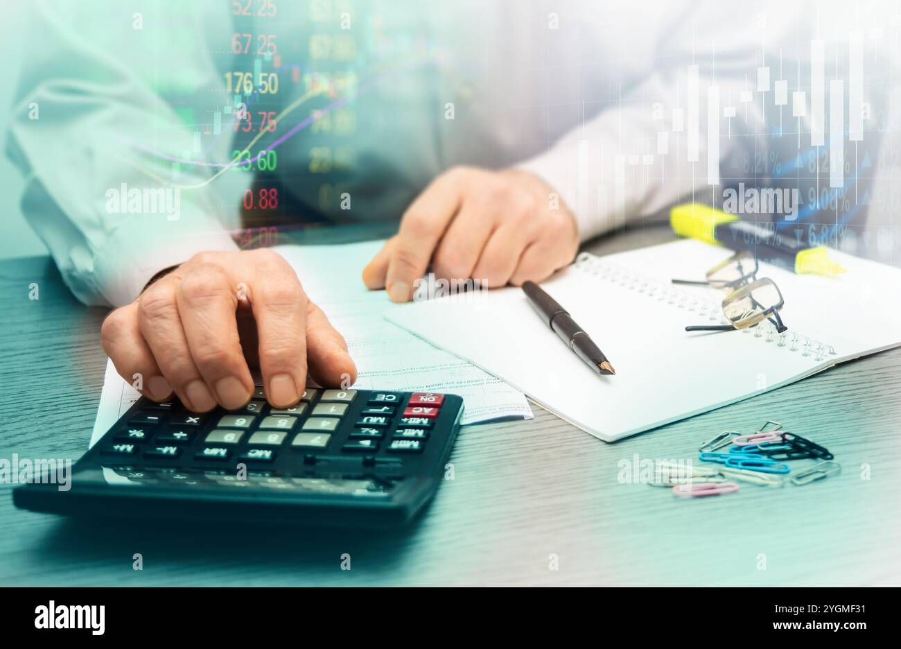 Calculating expenses and analyzing financial data in a professional ...