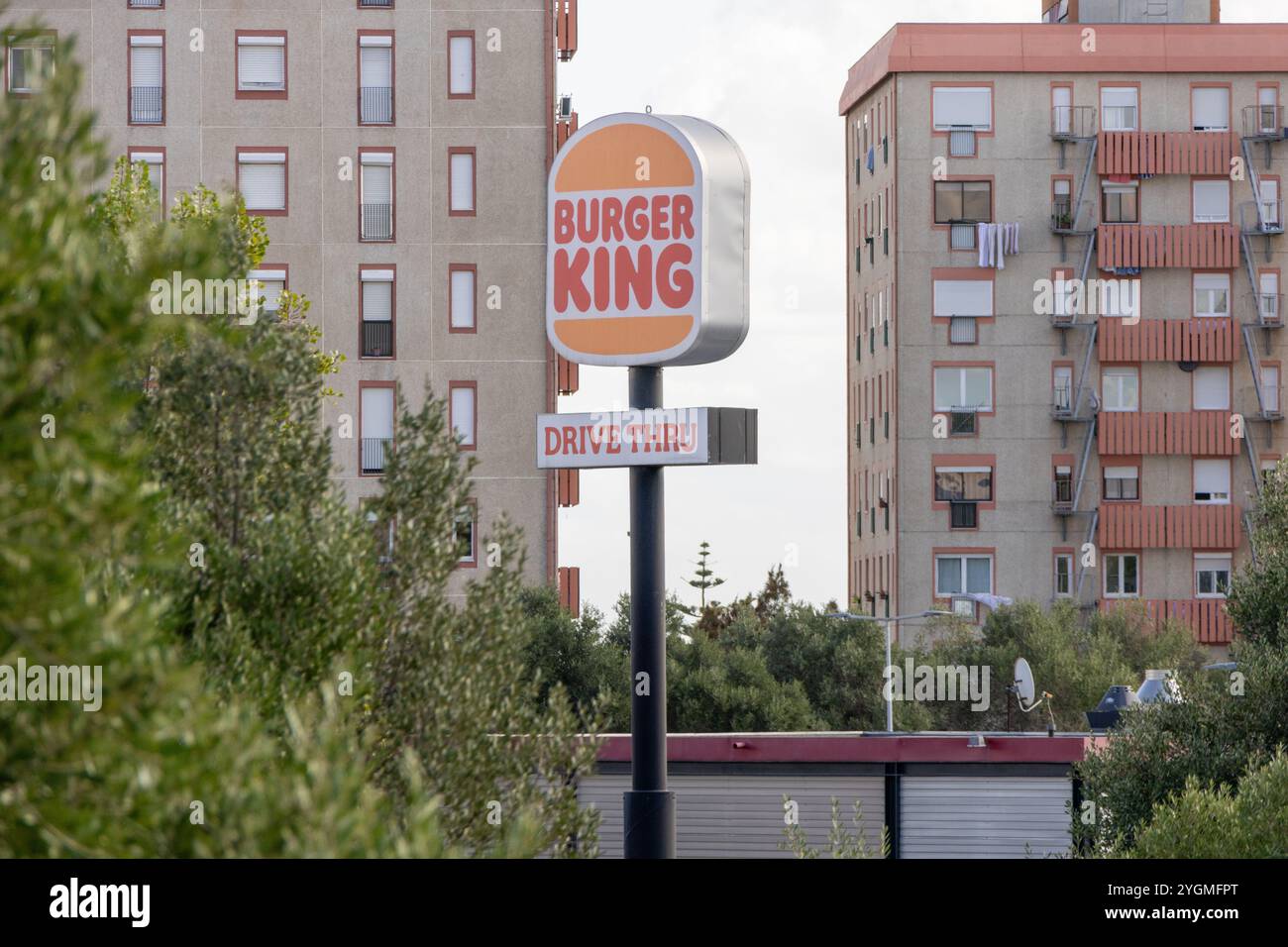 Burger king drive thru sign indicating fast food service availability ...